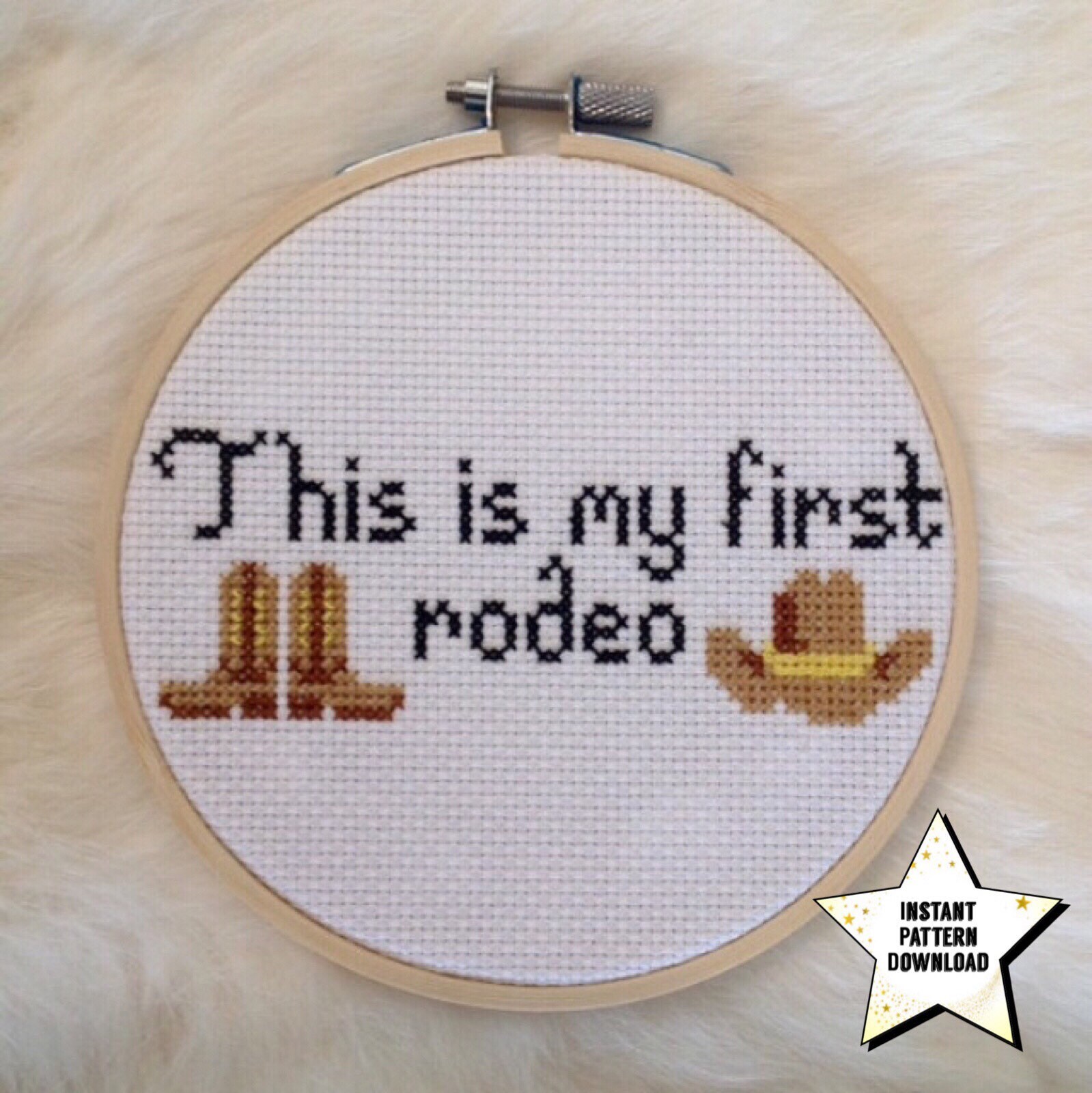 This Is My First Rodeo Cross Stitch Pattern Baby's Room | Etsy