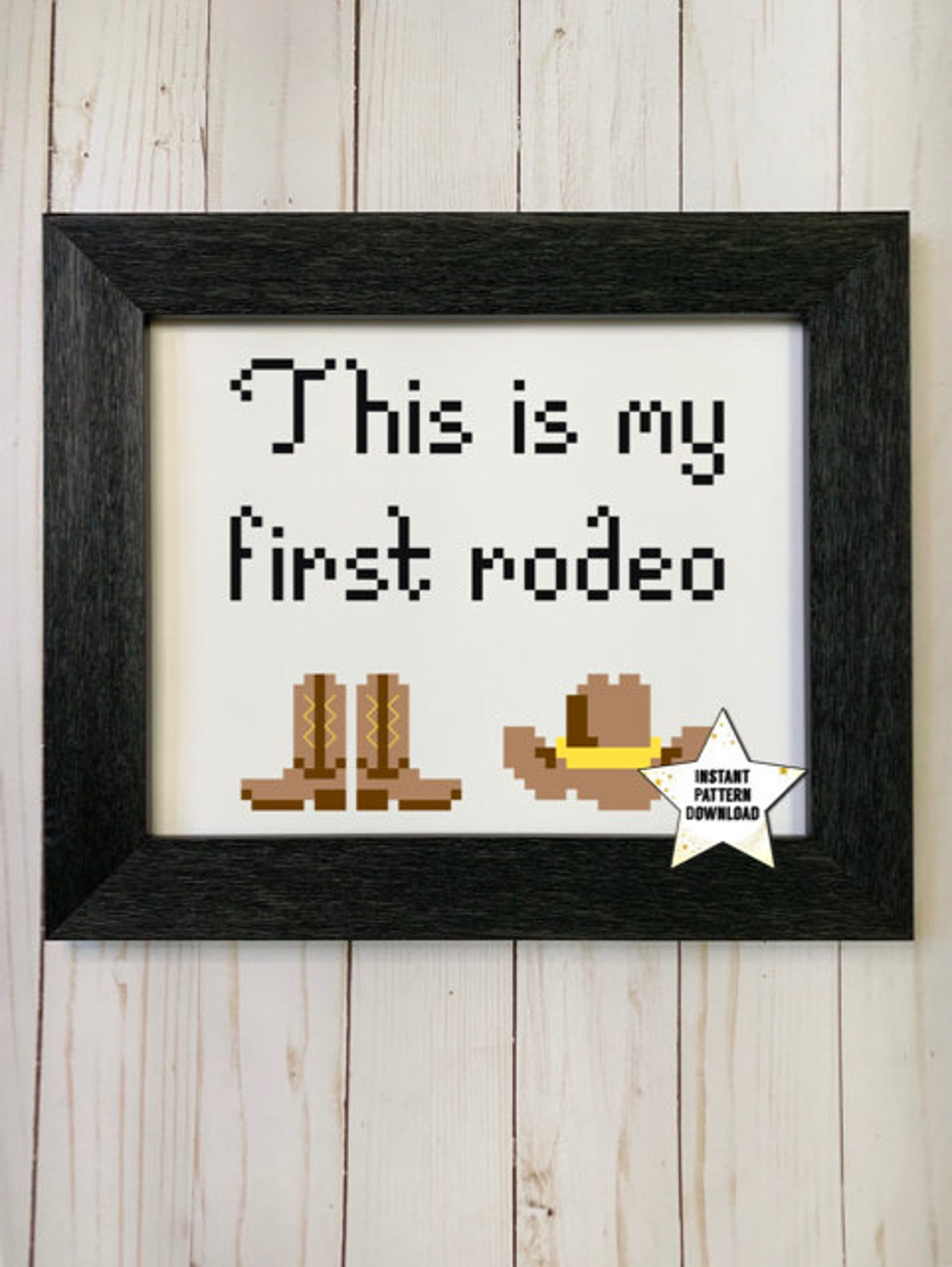 This is My First Rodeo Cross Stitch Pattern: Cowboy Baby Decor (digital ...