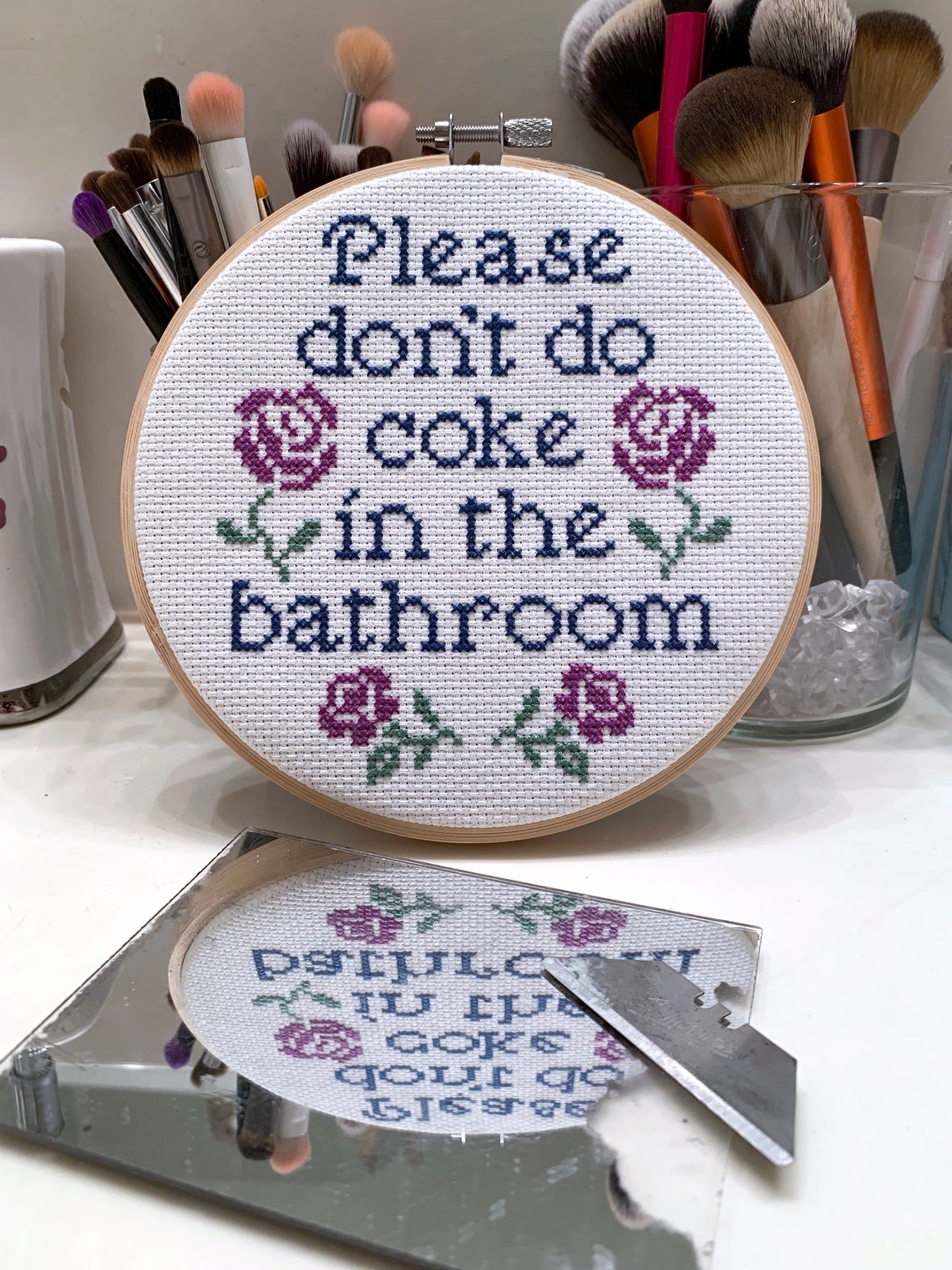 Please Dont Do Coke in the Bathroom Cross Stitch Pattern - Etsy