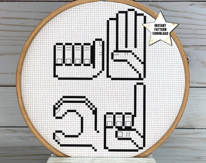 Sign Language Abc's Alphabet Cross Stitch Pattern ASL - Etsy Canada