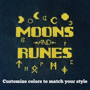 Moons and Runes Cross Stitch Pattern DIY Needlework Digital Download - Etsy