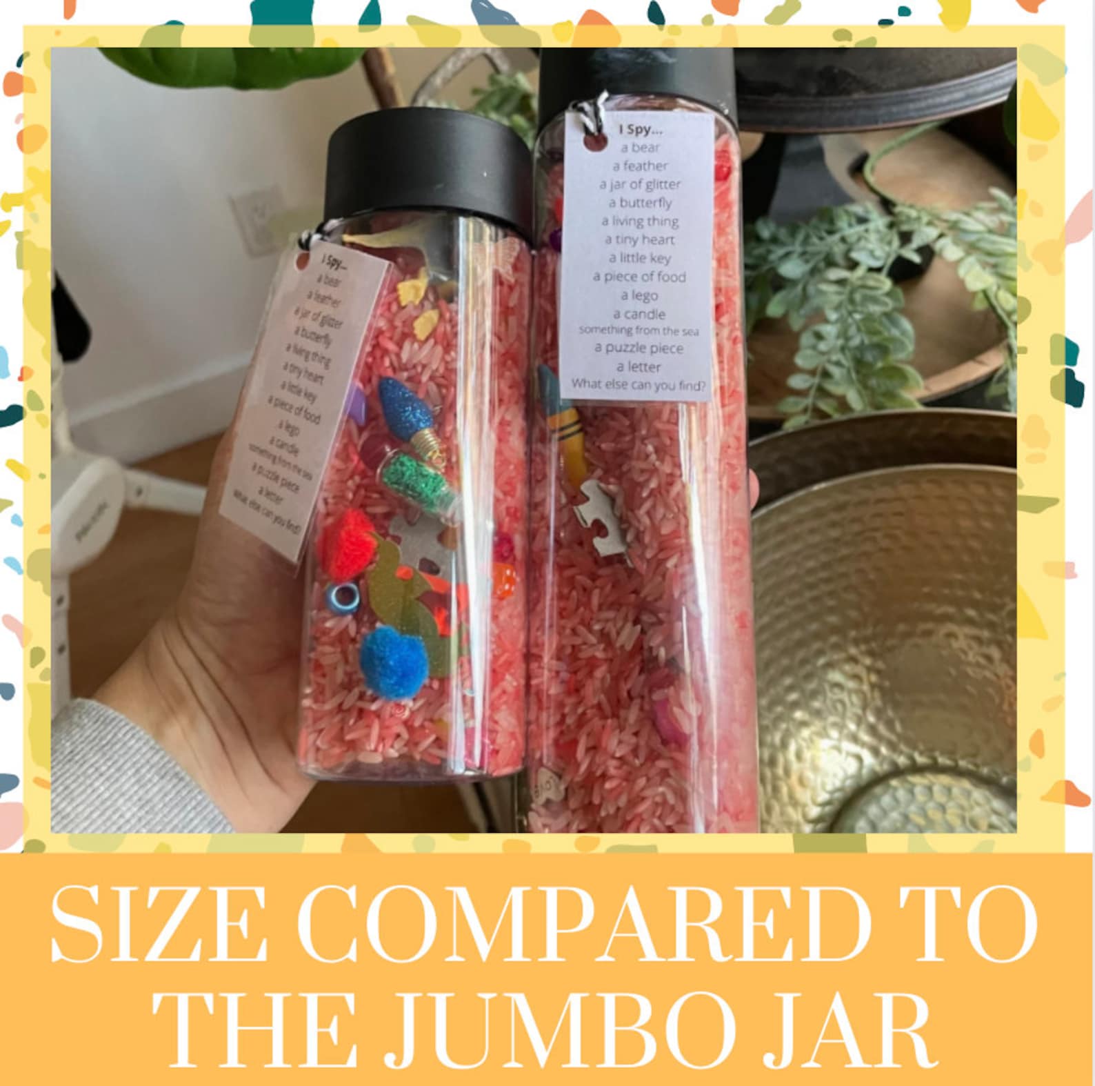 I Spy Jars 10 Oz | Seek N Find Jar | Sensory Tube | Calm Down Jar | Car ...