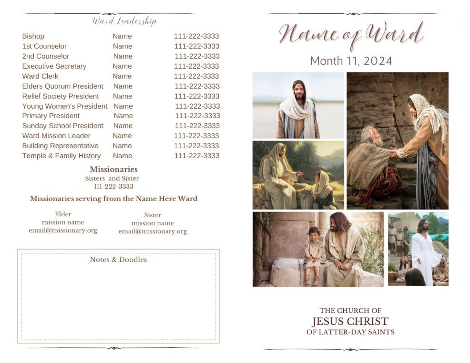 LDS Ward Bulletin Template: Customizable Church Program (canva) - Etsy