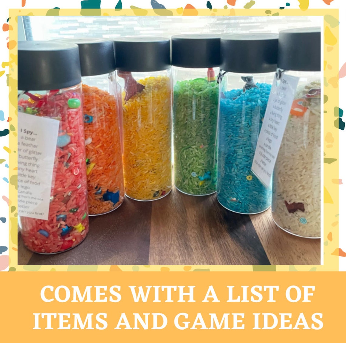 I Spy Jars 10 Oz | Seek N Find Jar | Sensory Tube | Calm Down Jar | Car ...