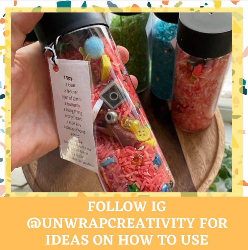 I Spy Jars 10 Oz | Seek N Find Jar | Sensory Tube | Calm Down Jar | Car ...