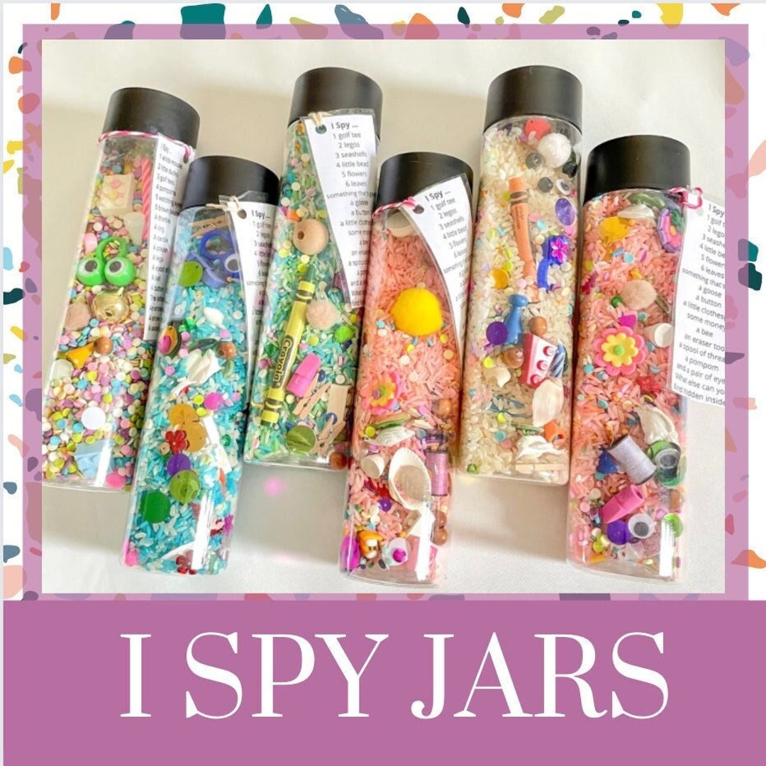 I Spy Jumbo Jar 16oz Seek and Find sensory Bottle Calm Down Jar autism ...