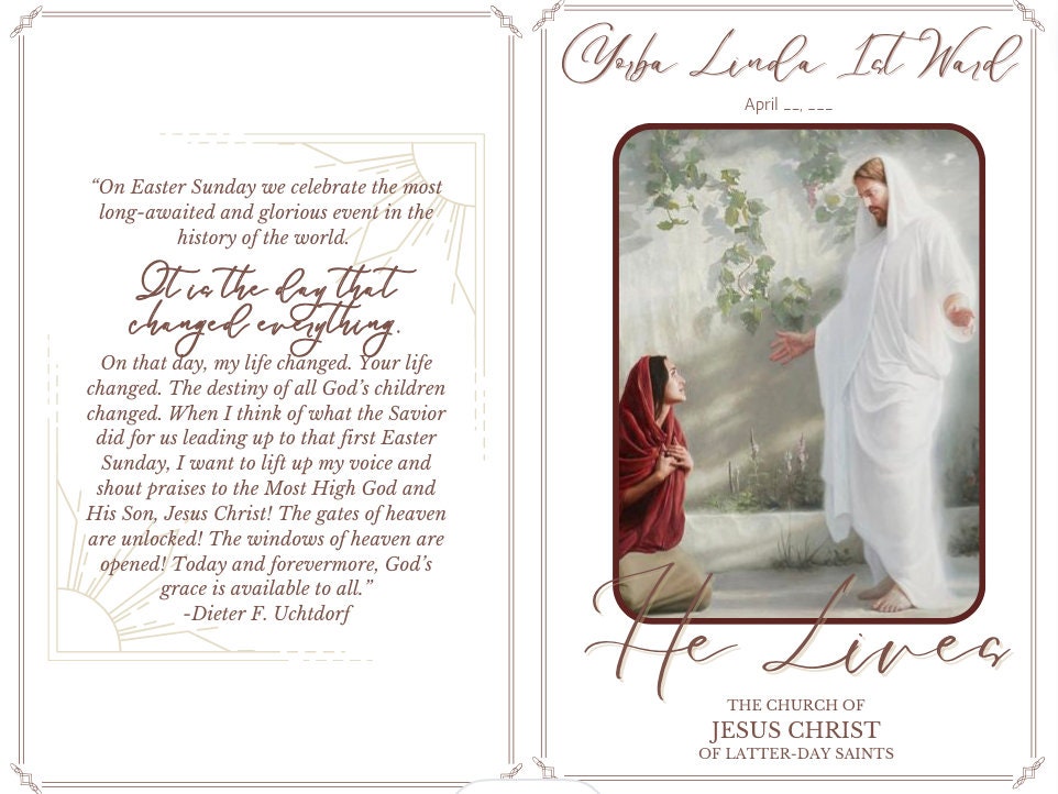 Customizable Church Program Template: LDS Ward Bulletin (canva) - Etsy