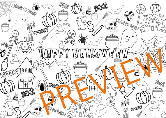 GIANT Halloween Coloring Page Digital Download - Etsy