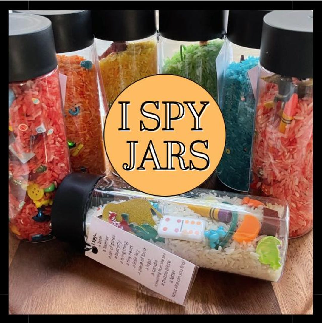 I Spy Jars 10 Oz | Seek N Find Jar | Sensory Tube | Calm Down Jar | Car ...