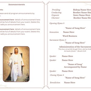 EASTER Sacrament Program Template | Church Program | LDS Ward Bulletin ...