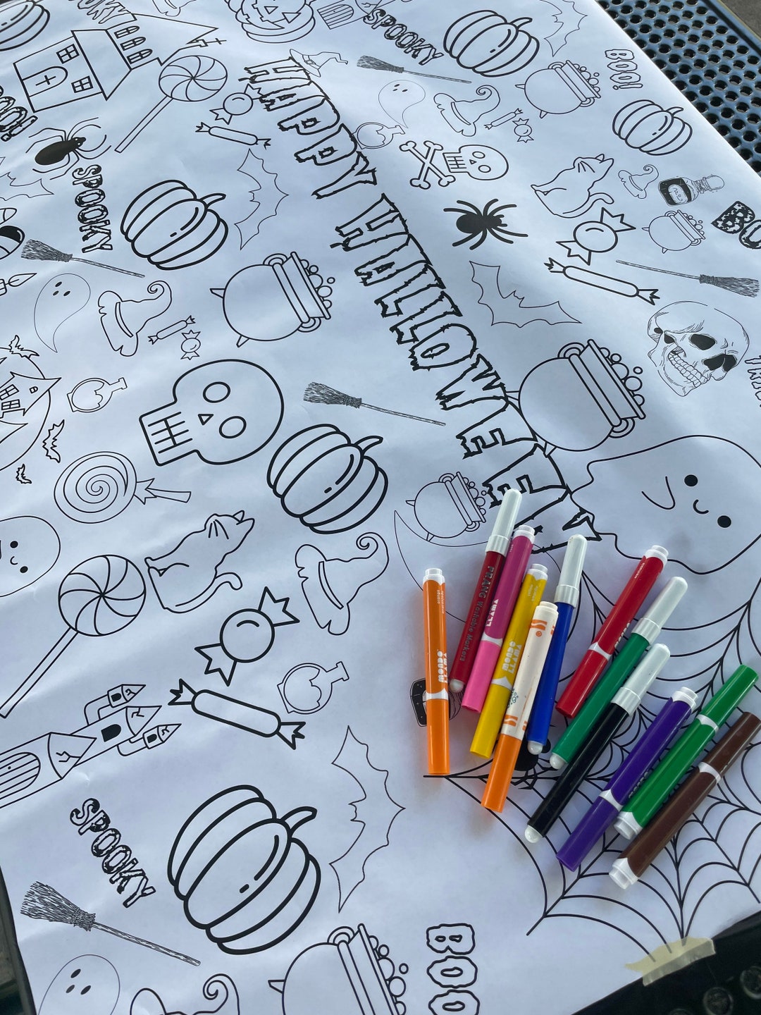GIANT Halloween Coloring Page Digital Download - Etsy
