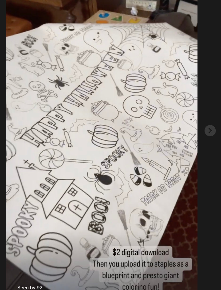 GIANT Halloween Coloring Page Digital Download - Etsy