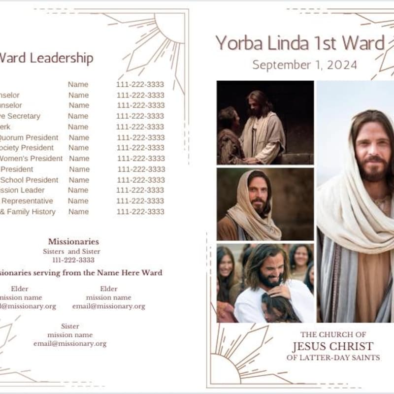 Lds Sacrament Meeting Program Template - Etsy
