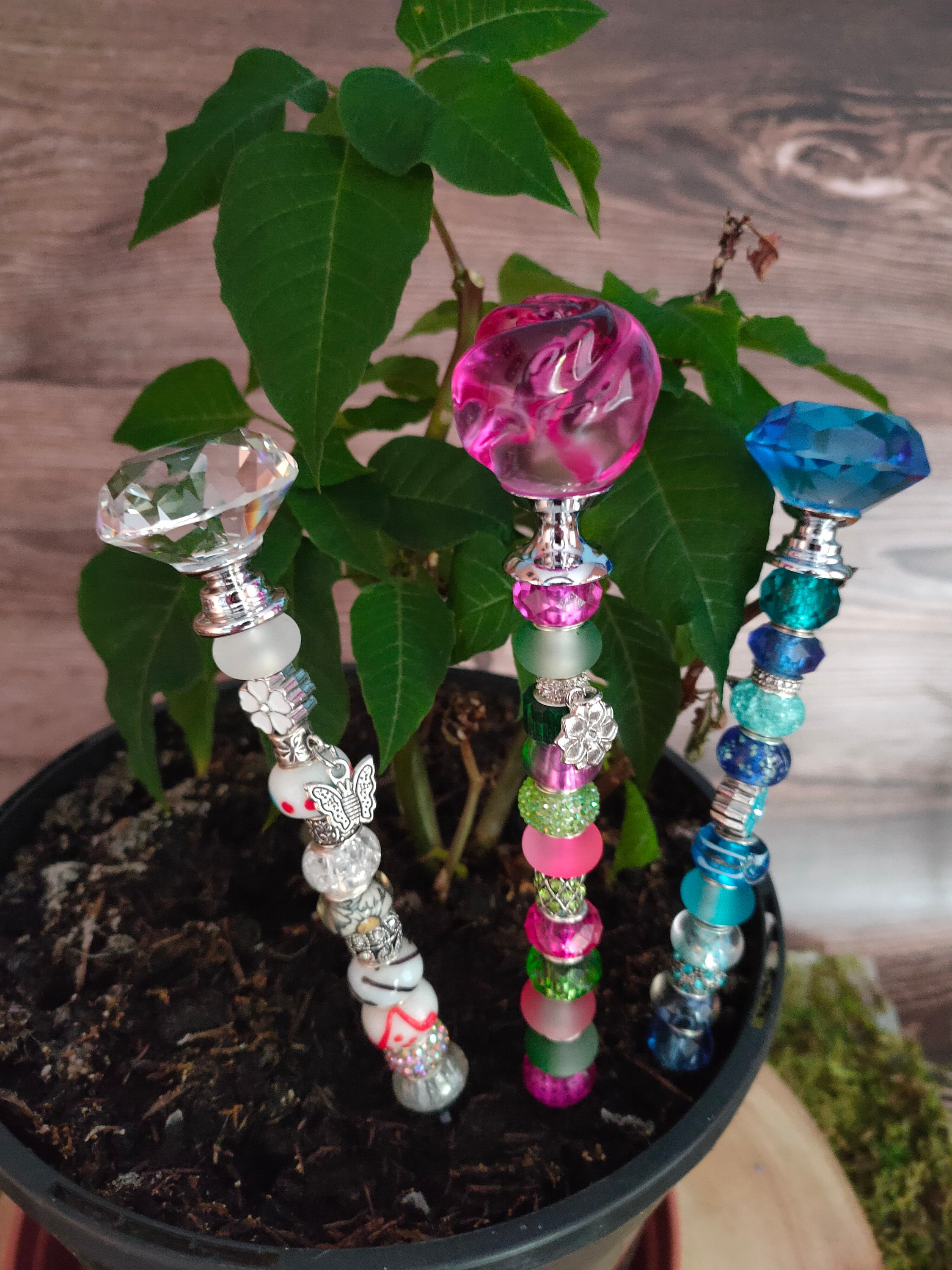 Medium Beaded Garden Stake Fairy Stick Pixie Stick Sun - Etsy