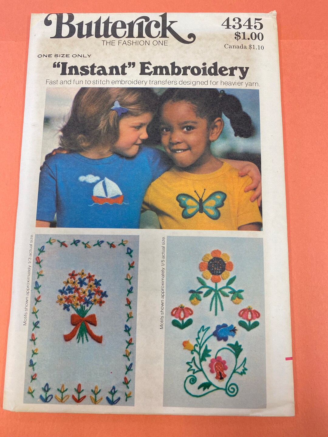 Butterick 4345 Embroidery Transfer Pattern Vintage Estate Unused EUC ...