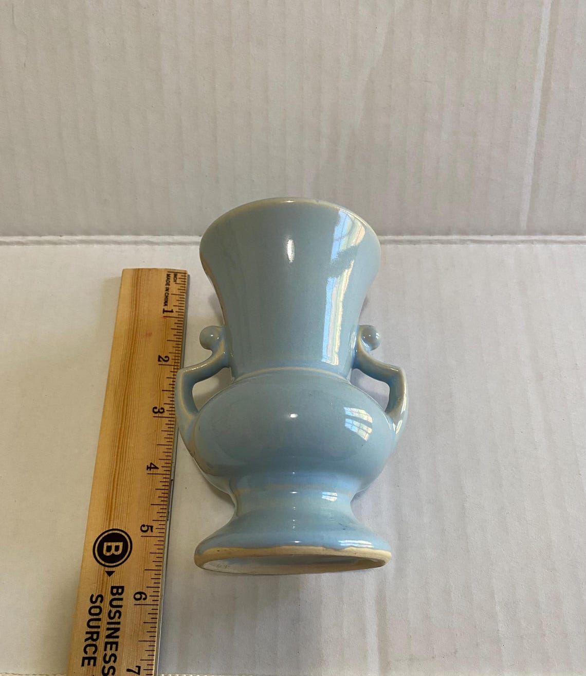 Vintage Small Vase Haeger Double Handle Urn Creamy Blue USA Pottery ...