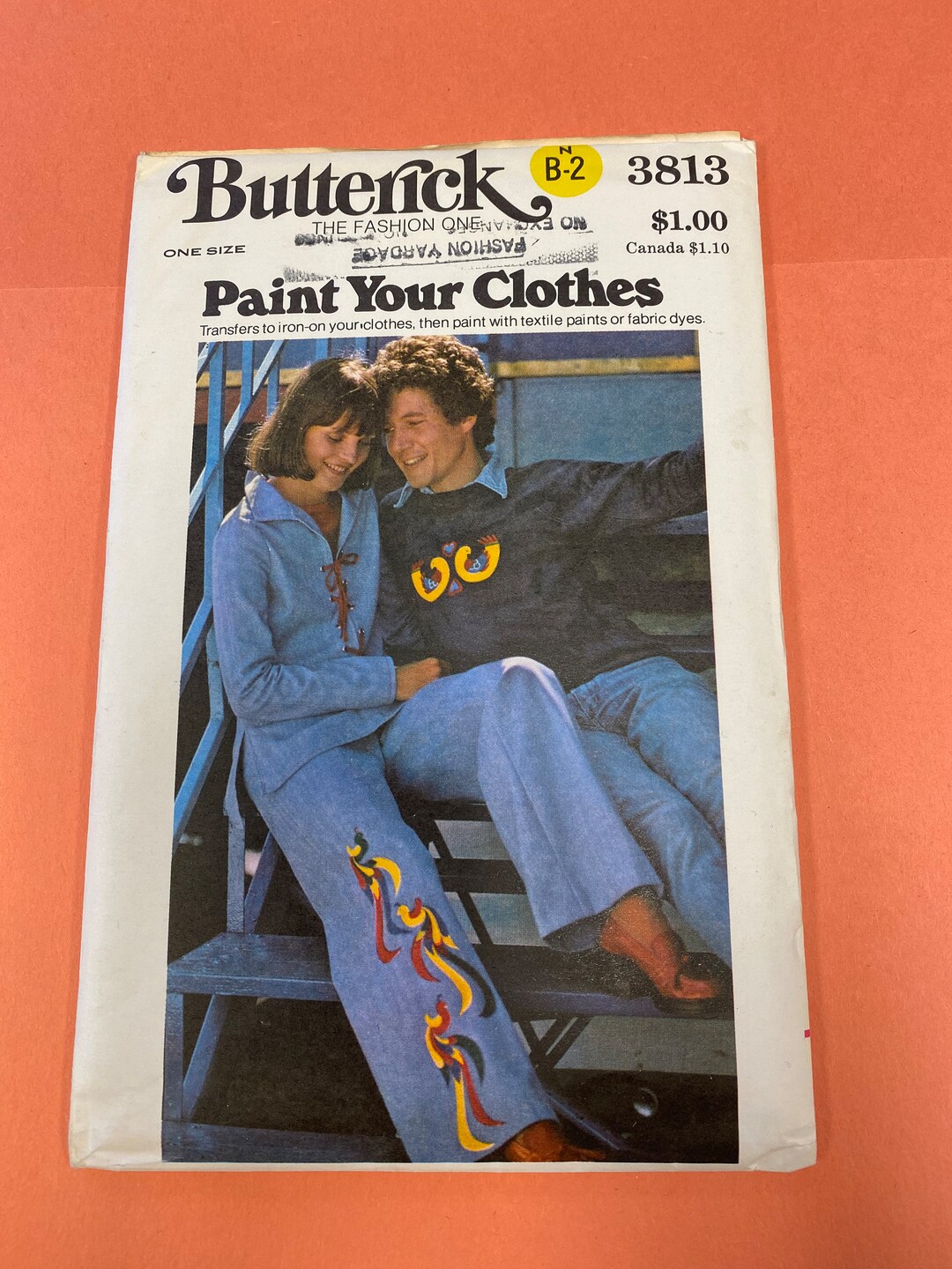 Butterick 3813 Embroidery Painting Transfer Pattern Vintage Estate ...