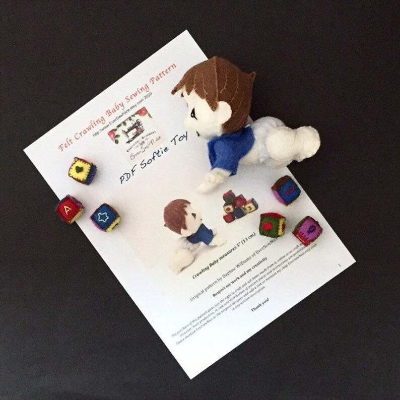 Felt Crawling Baby Sewing Pattern: Handmade Doll (PDF Pattern) - Etsy UK