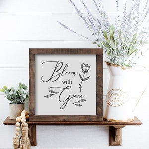 Bloom With Grace Wooden Sign Spring Wood Signs Signs With - Etsy Canada