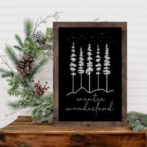 Winter Wonderland Wood Sign, Winter Wall Art, Rustic Christmas Wall ...