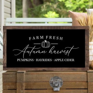Autumn Harvest Farmhouse Fall Wood Sign, Fall Wall Decor, Harvest Home ...