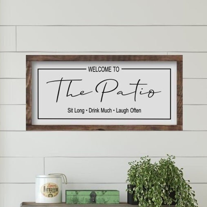 Welcome to the Patio Sign - Etsy