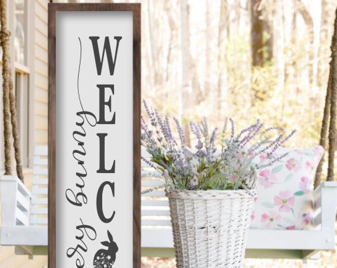 Every Bunny Welcome Wood Porch Sign, Easter Porch Leaner Sign, Easter ...
