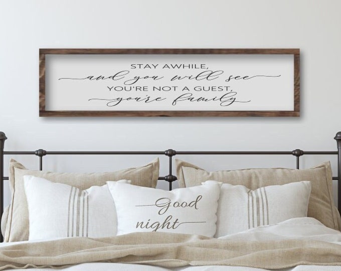 Guest Bedroom Sign, Guest Bedroom Decor, Over the Bed Bedroom Sign ...