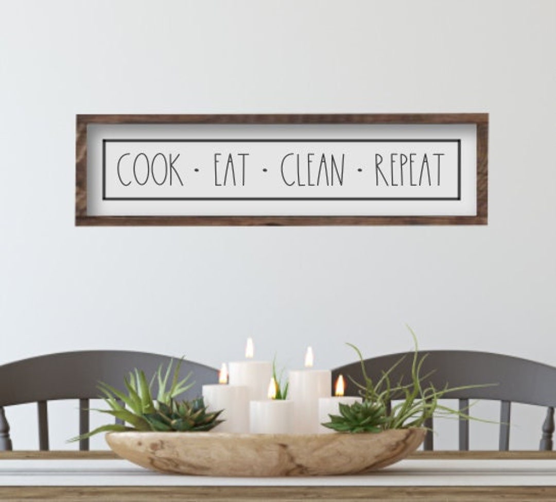 Wood Framed Kitchen Wall Art Breakfast Nook Wall Sign - Etsy