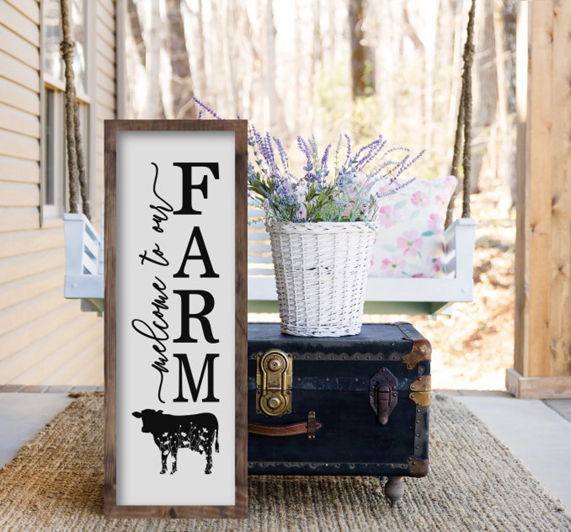 Farm Signs Welcome to Our Farm Wood Sign Rustic Farm Sign | Etsy Canada