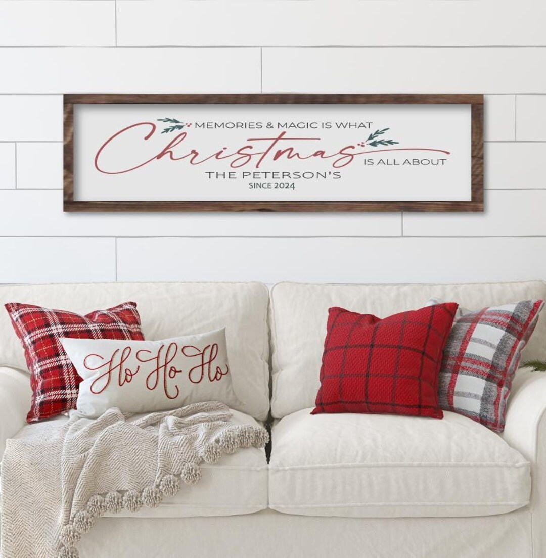 Personalized Last Name Christmas Sign, Custom Christmas Wall Decor ...