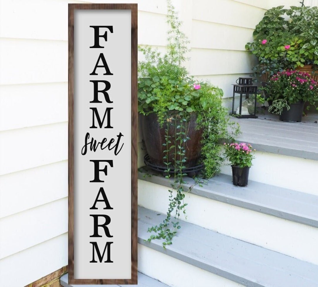 Farm Sweet Farm Wood Sign, Farm Signs, Farmhouse Entryway Sign ...