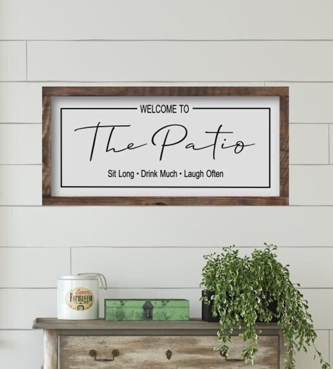Welcome to the Patio Wood Sign, Patio Wooden Decor, Welcome Sign, Porch ...