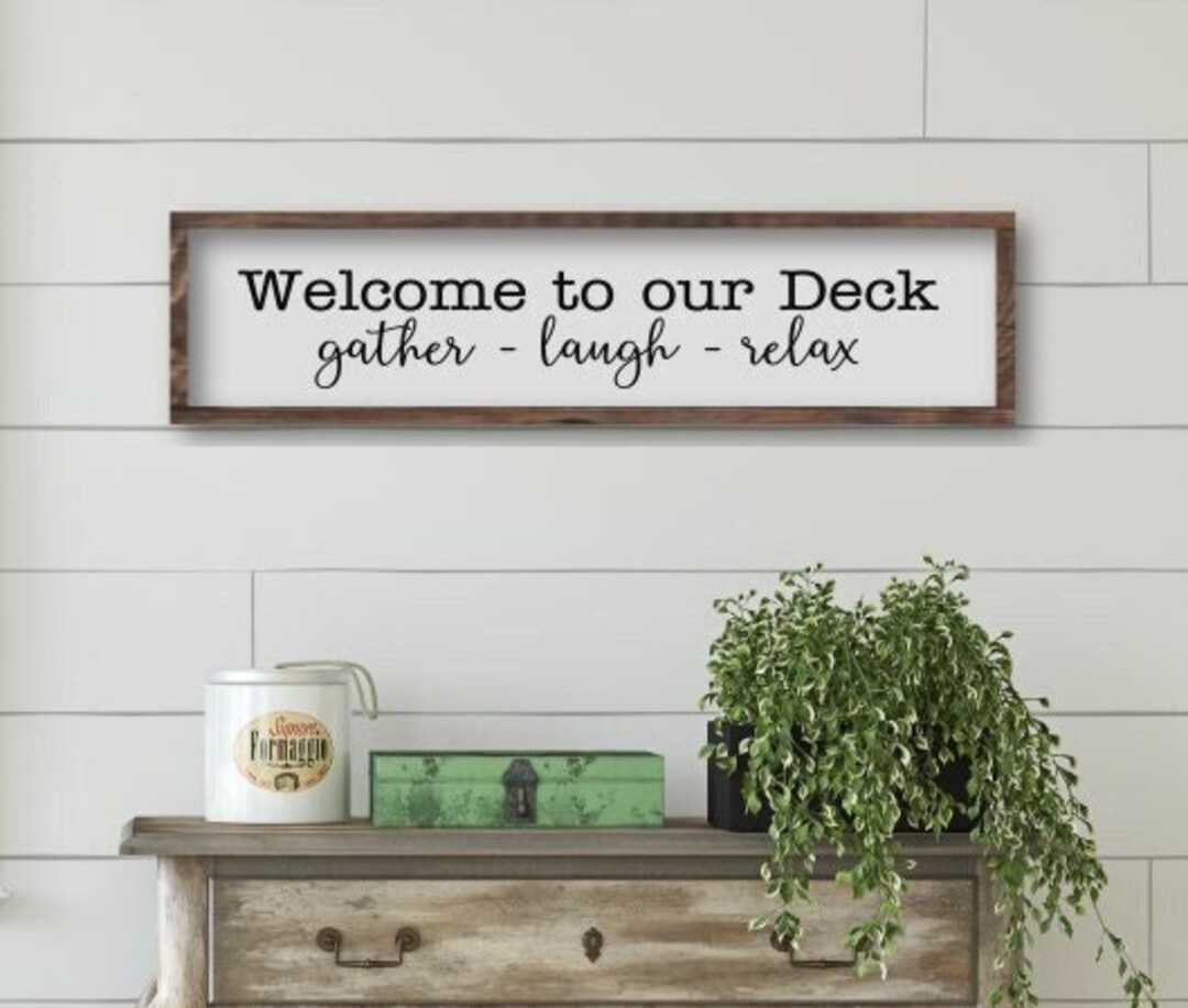 Welcome to Our Deck Wooden Sign, Outdoor Deck Decor, Housewarming Gift ...