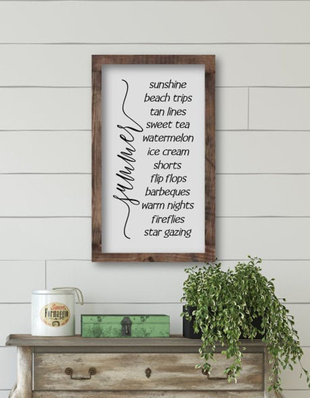 Summer Wood Signs, Farmhouse Summer, Summer Porch Wall Decor, Framed ...