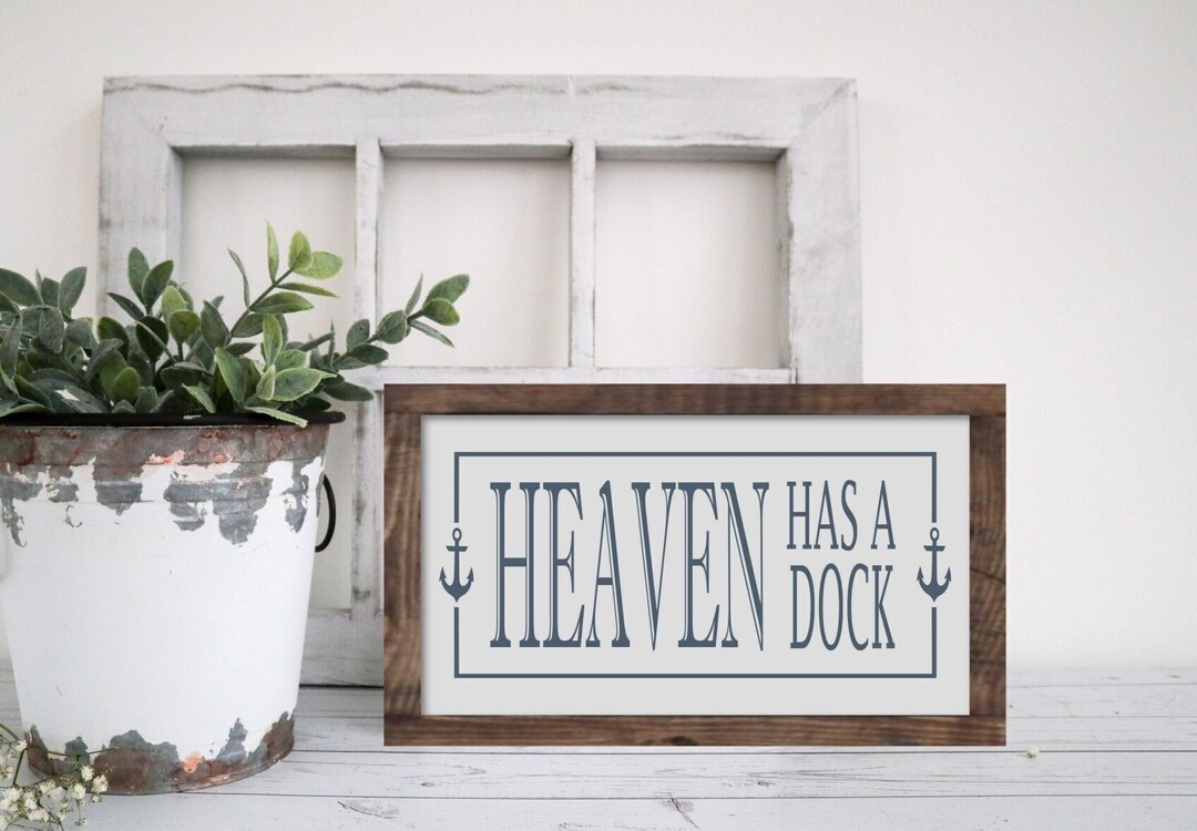 Lake House Wooden Sign, Heaven Has A Dock Wood Sign, Signs for Cottage ...