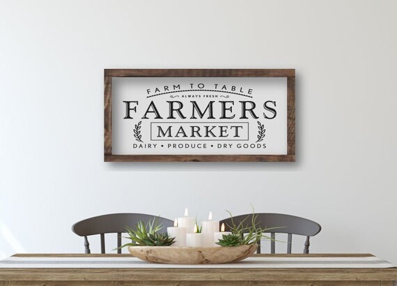 Farm to Table Wood Sign Farmers Market Wood Kitchen Signs - Etsy