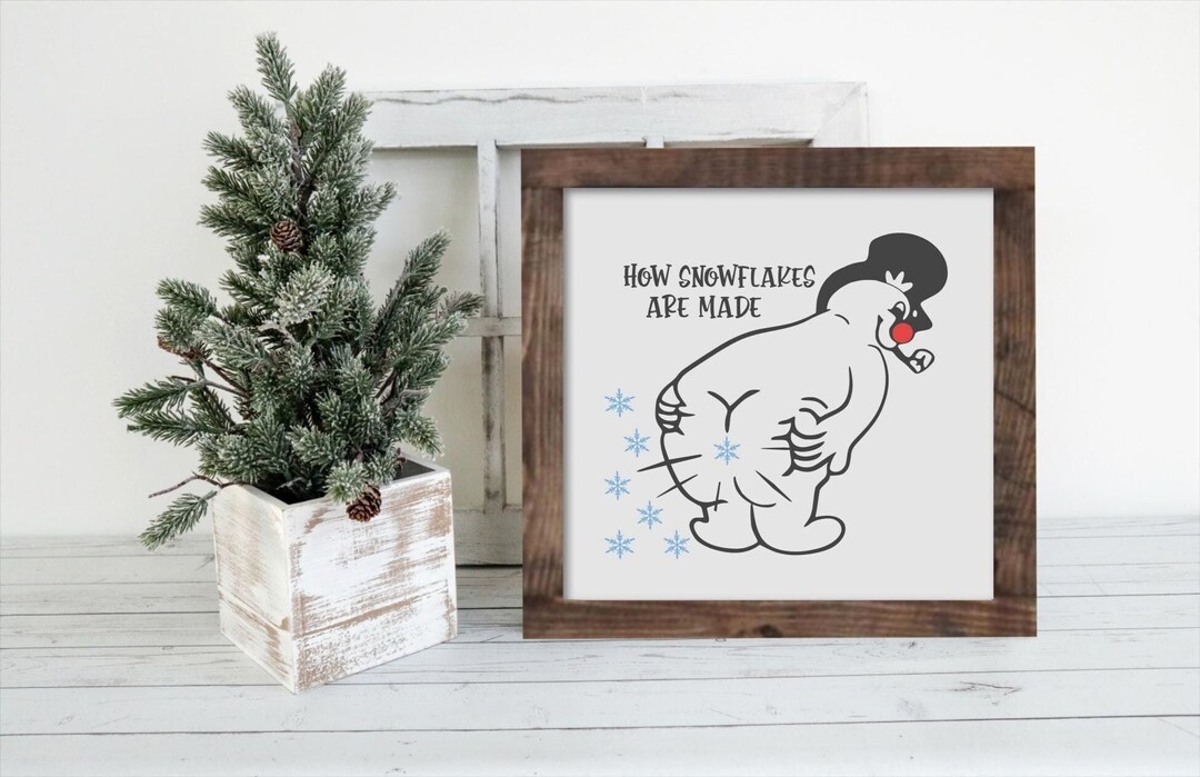 Funny Wood Snowman Signs, How Snowflakes Are Made Winter Sign Décor ...