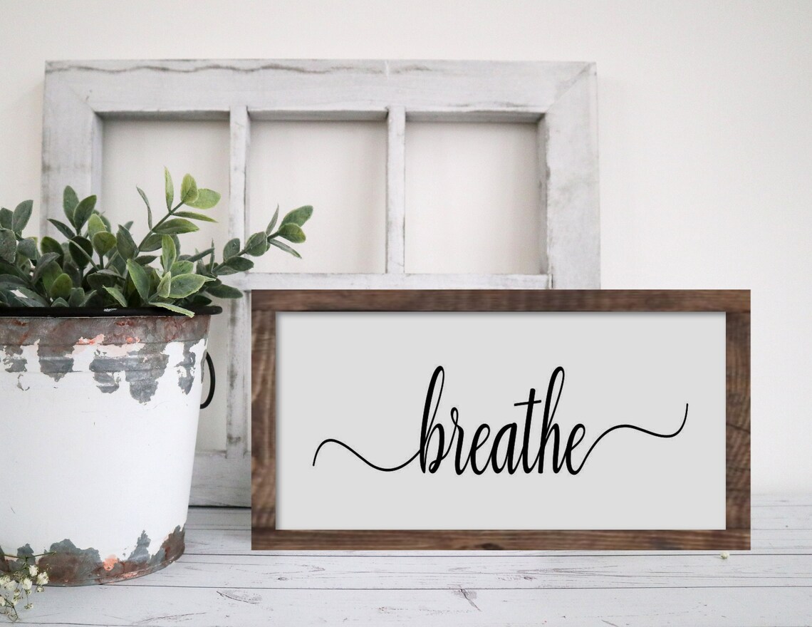 Breathe Word Signs Framed Word Signs Words on Wood Wood - Etsy Canada