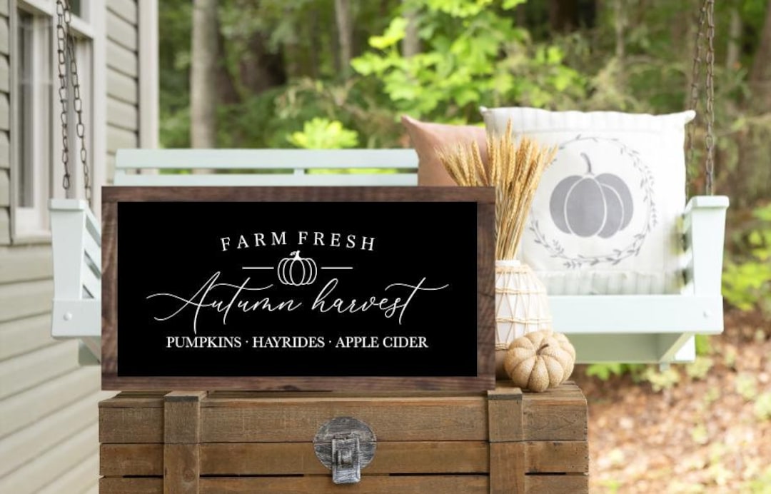 Autumn Harvest Farmhouse Fall Wood Sign, Fall Wall Decor, Harvest Home ...