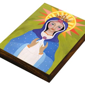 Our Lady of Knock, Virgin Mary, Queen of Ireland, Print Mounted on Wood ...