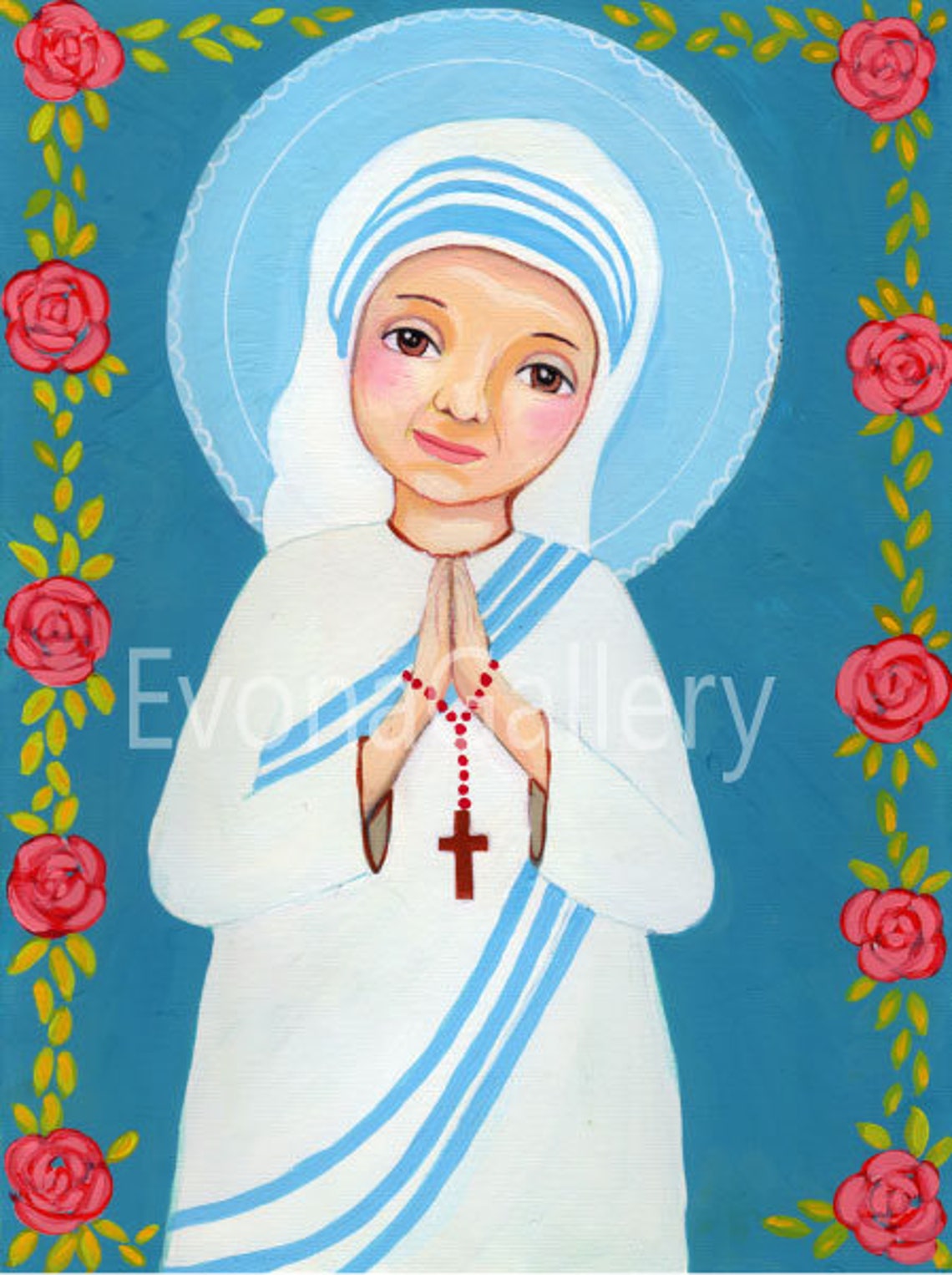 St. Mother Teresa of Calcutta Print Mounted on Wood Panel - Etsy