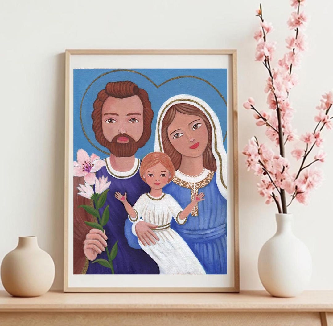 The Holy Family Print, the Holy Family Poster, St. Joseph, Virgin Mary ...