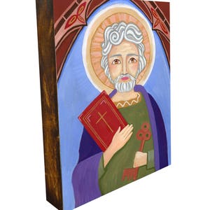 Saint Peter the Apostle Fine , Print Mounted on Wood Panel, Christian ...