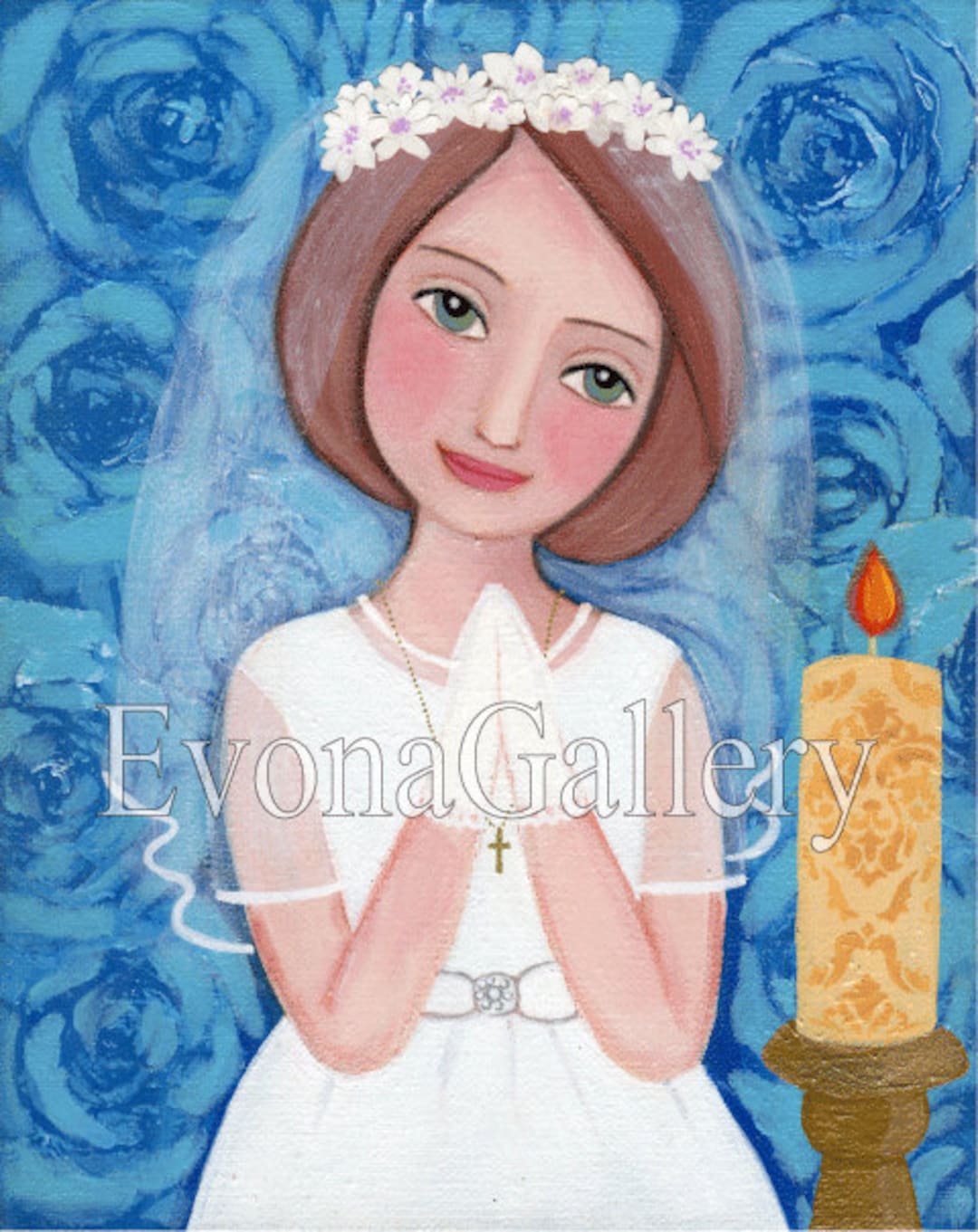 First Communion Portrait, Holy Communion, Christian Art, Catholic ...