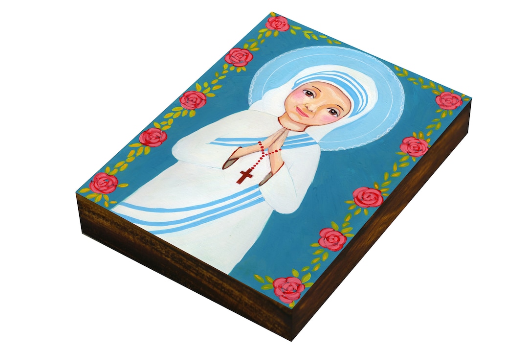 St. Mother Teresa of Calcutta, Print Mounted on Wood Panel, Christian ...