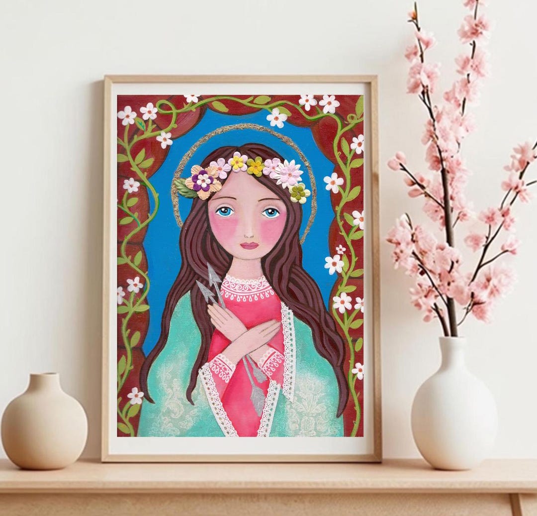 St Philomena Patron of Priest - Print Mounted on , Print of Original ...