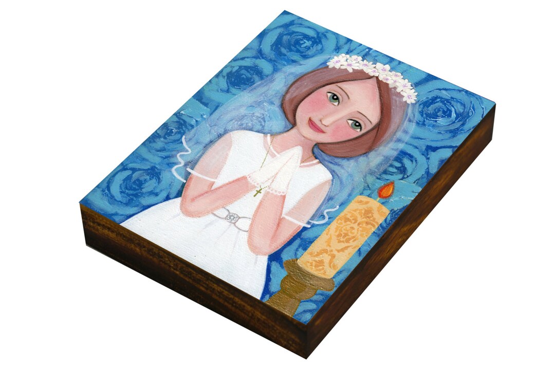 First Communion, Holy Communion Icon, Communion, Catholic Art Print on ...