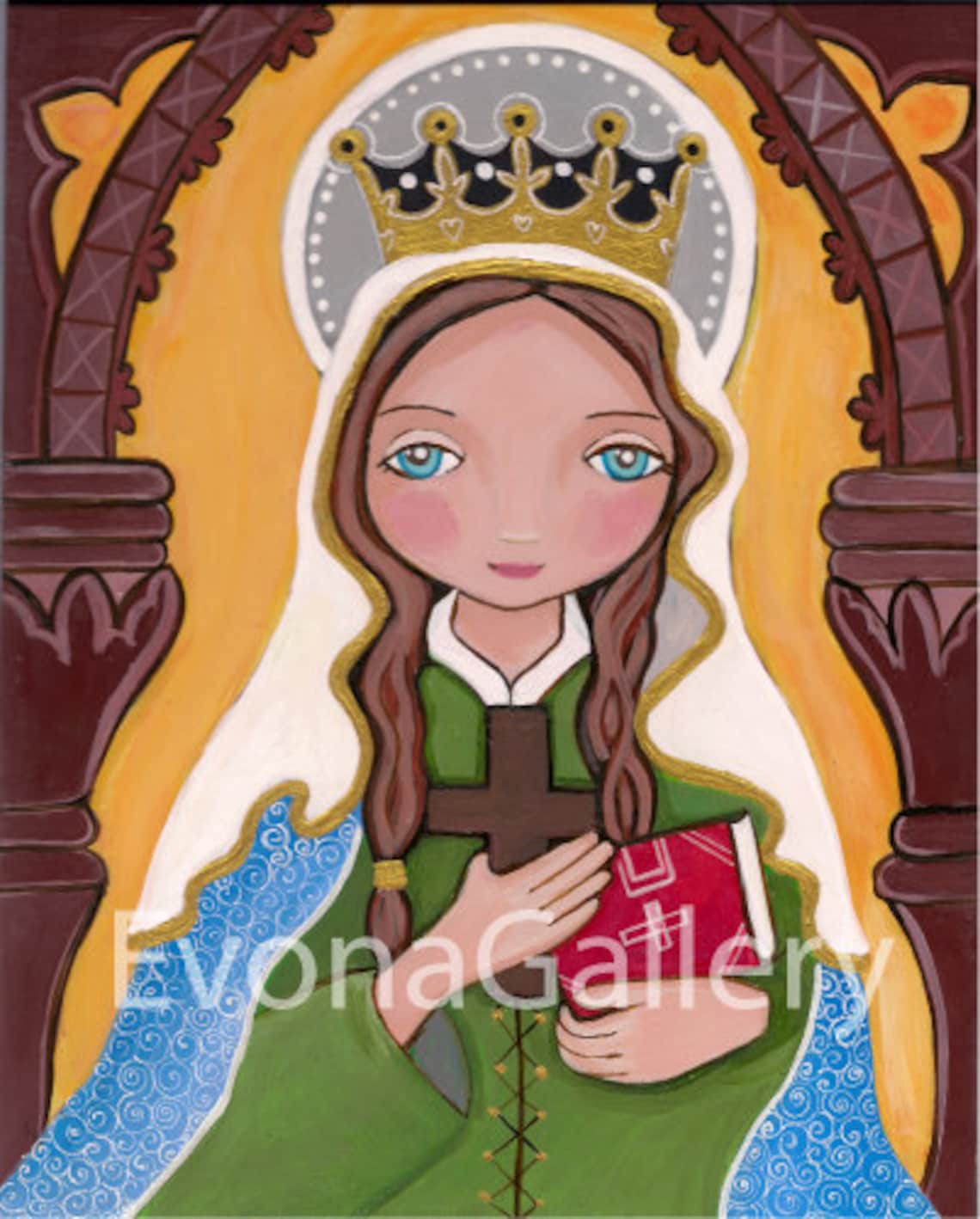 St. Margaret of Scotland 8 X 10 Print of Original Art mix | Etsy