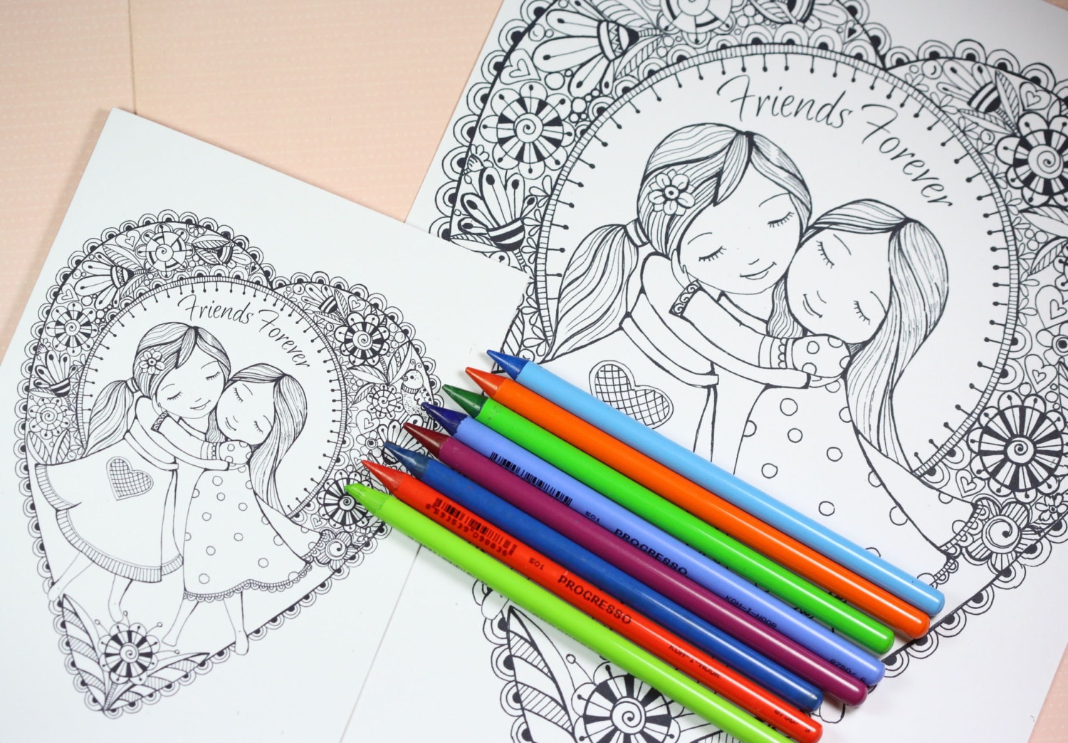 INSTANT DOWNLOAD Digi 1 Coloring Page and 1 Greeting Card, Digital ...